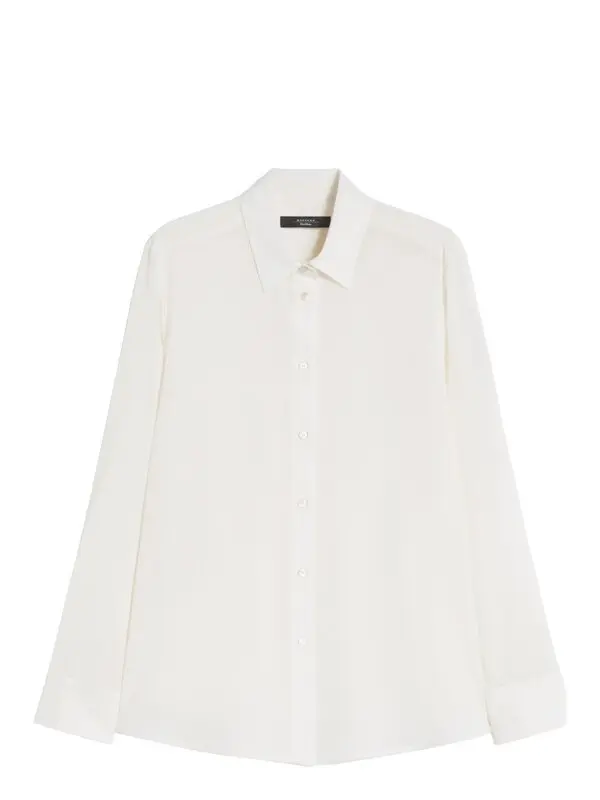Max Mara Long Sleeve Shirt With Classic Collar - Ivory