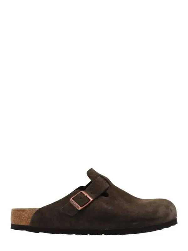 BIRKENSTOCK Boston Suede Clogs - Black
