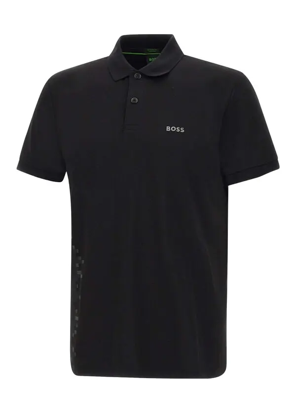 Hugo Boss Logo Detailed Short-sleeved Polo Shirt - Black