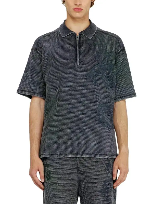 DIESEL® Jacquard-knit Cotton Polo Shirt - Grey