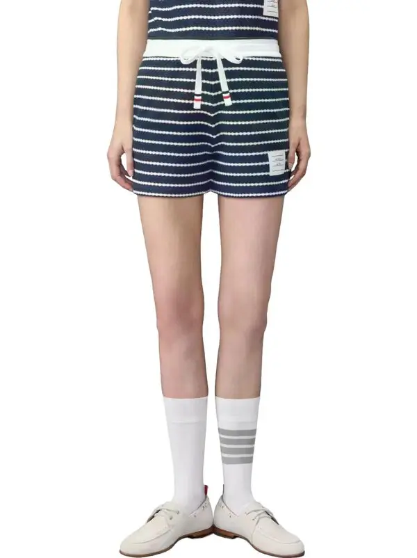 Thom Browne Honeycomb Stripe Shorts - Blue