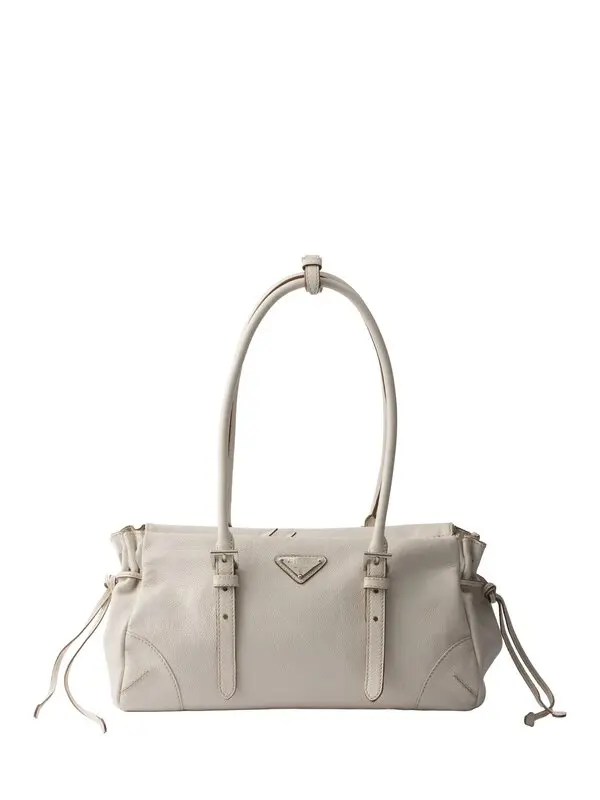 Prada Bonnie Medium Antiqued Leather Tote Bag - Neutral