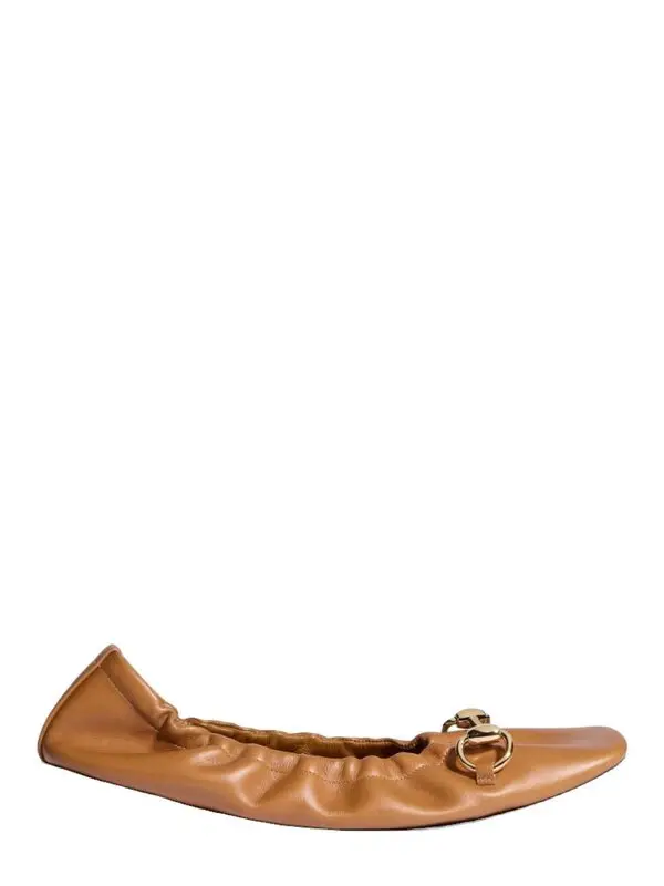 Gucci Horsebit Detailed Ballet Flats - Medium Brown