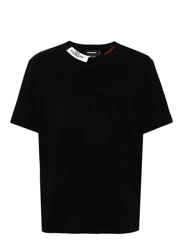 Dsquared2 Logo-embroidered T-shirt - Black