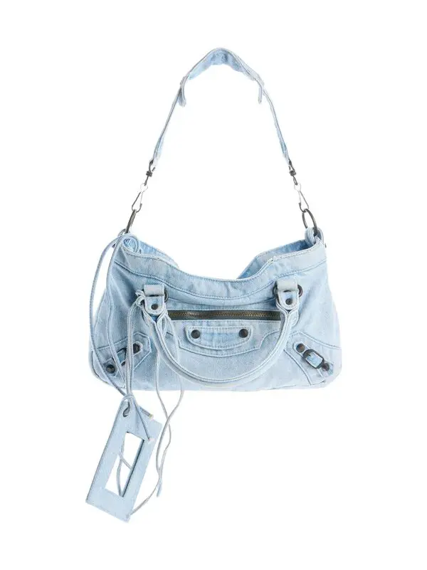 Balenciaga Le City First Denim Shoulder Bag - 4836 Light Blue