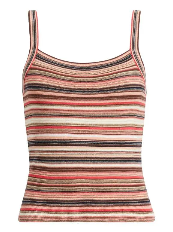 PISTOLA Frannie Stripe Tank - Coral Rose Multi Stripe