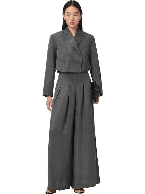 ALLSAINTS Marrlo Wide Leg Pleated Pants - Blue