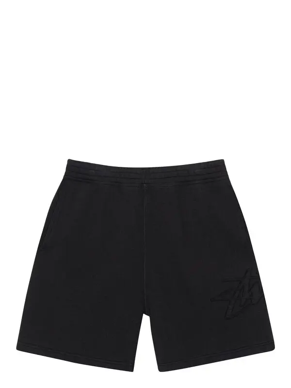 StÜssy Fleece Tonal Appliqué Short - Black