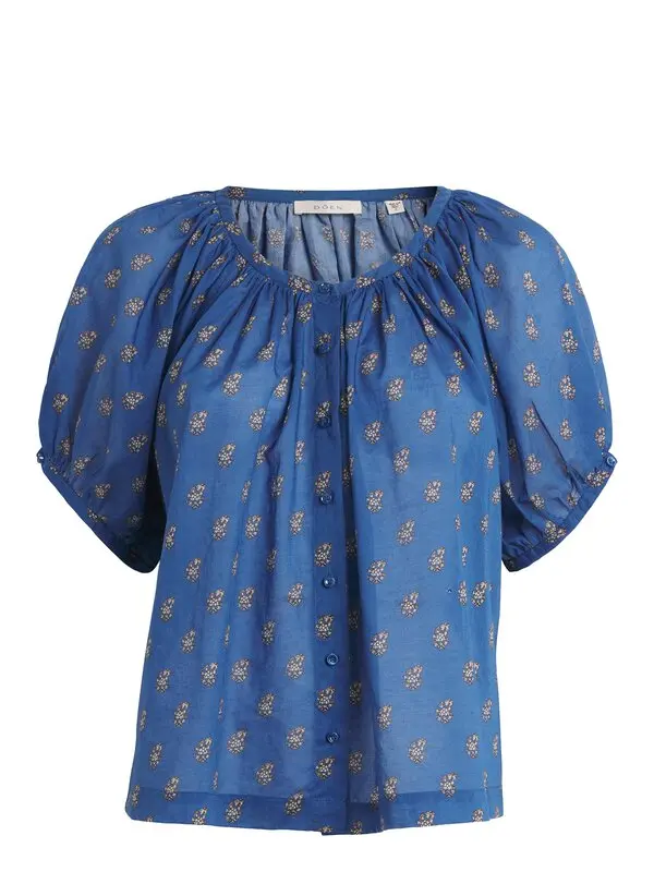 DÔEN Paisley Print June Blouse - Blue