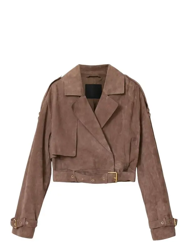 ALLSAINTS Goat Suede Ophelia Jacket - Brown