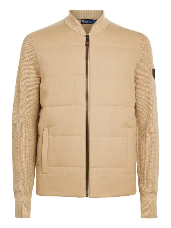 Polo Ralph Lauren Linen Blend Bomber Jacket - Beige