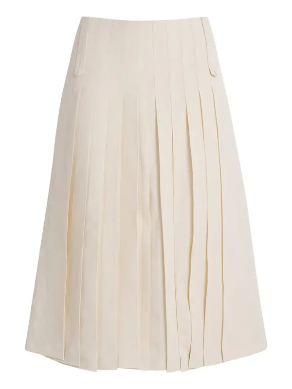 Tory Burch Pleated Midi Skirt - Ivory