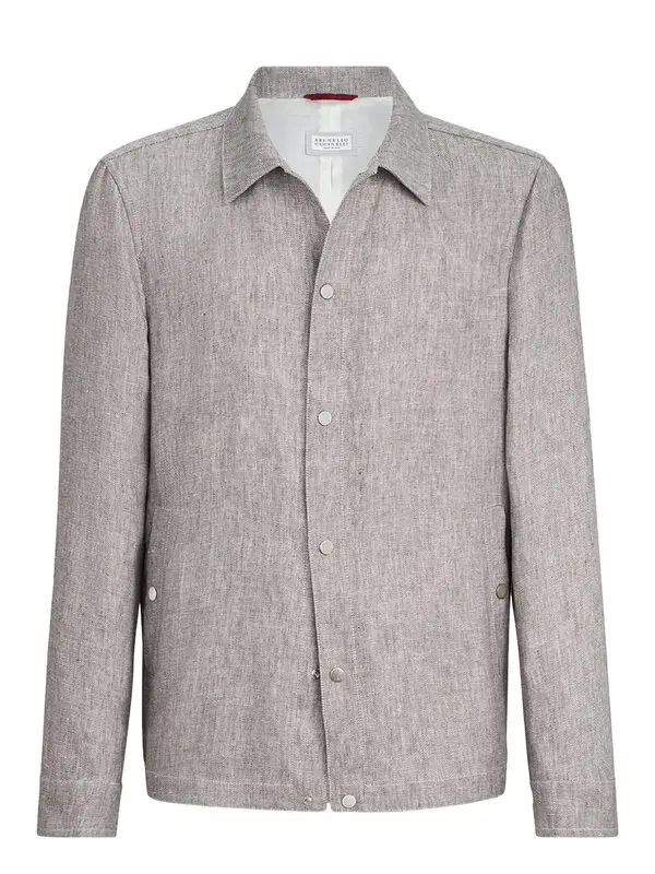 Brunello Cucinelli Hemp-linen Overshirt - Brown