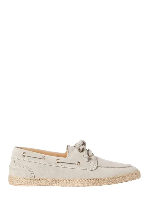 Brunello Cucinelli Suede Penny Loafer Espadrilles - Brown