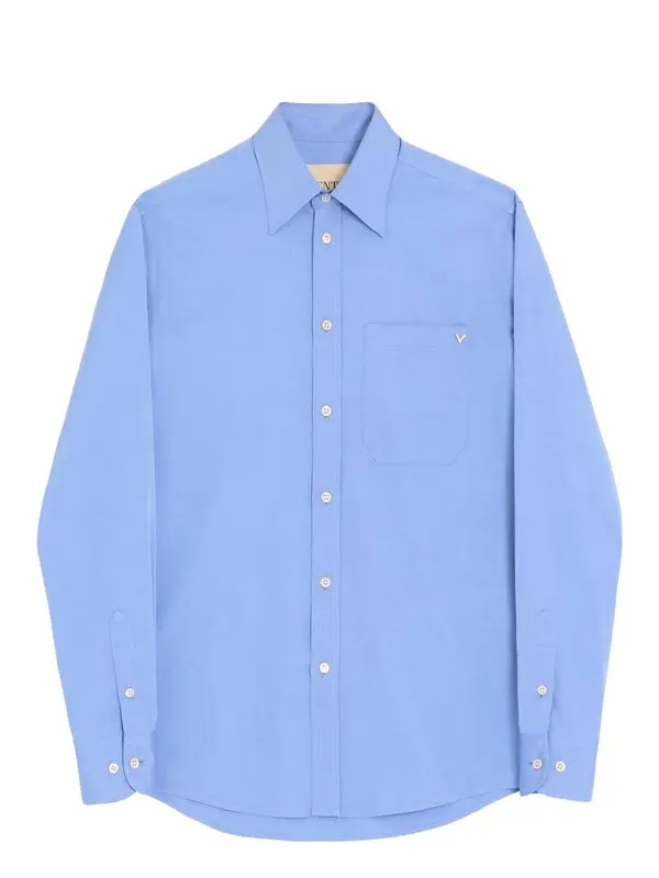 Valentino Garavani Cotton Vgold Shirt - Blue