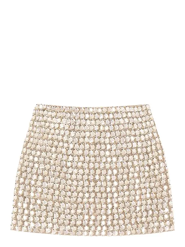 Valentino Garavani Embroidered Organza Mini Skirt - Metallic