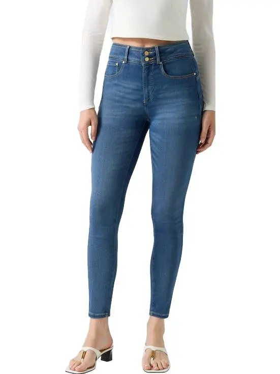 Guess Shape Up Ankle Skinny Jeans - Blue