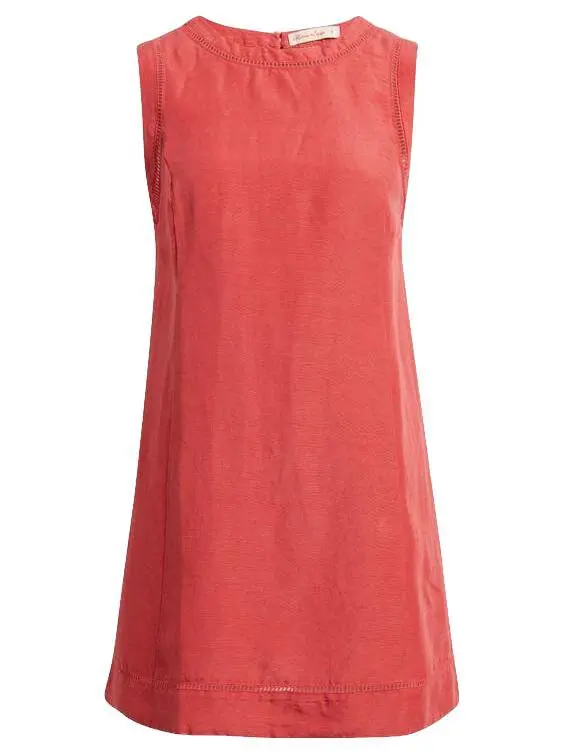 Marine Layer Cora Linen Blend A-line Minidress - Red