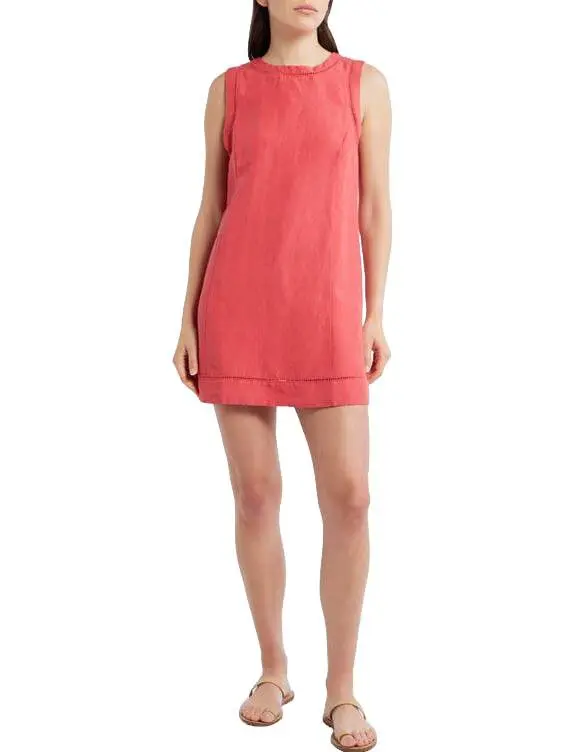 Marine Layer Cora Linen Blend A-line Minidress - Red