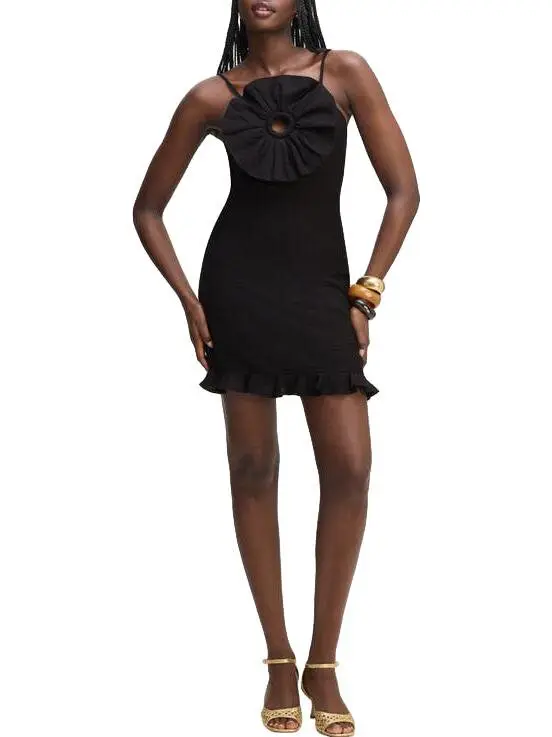 Sam Edelman 3d Flower Mini Dress - True Black
