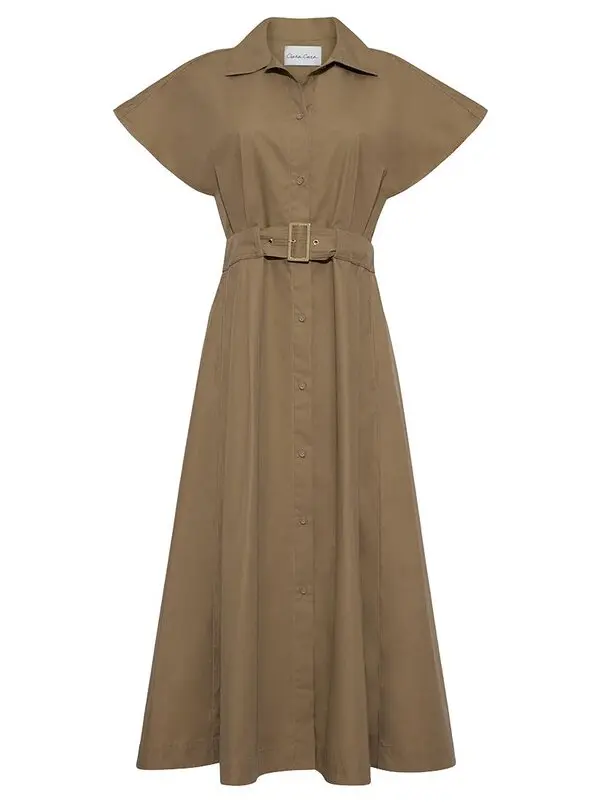 Cara Cara Sawyer Belted Shirtdress - Khaki