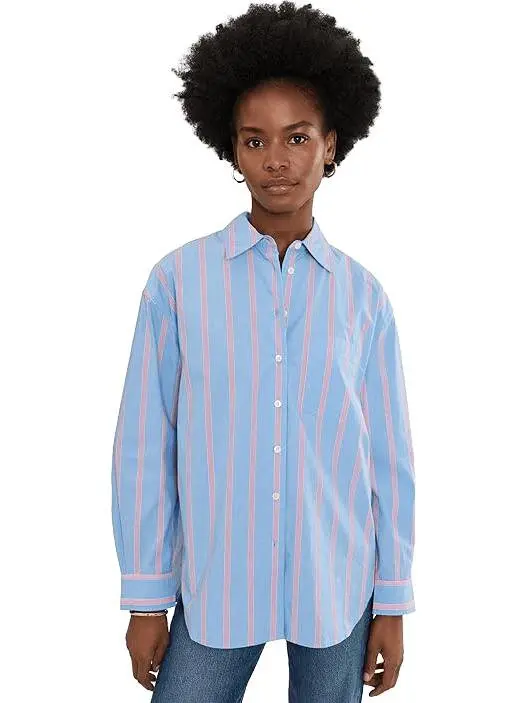 Madewell Easy Shirt Midweight Washed Poplin - Blue