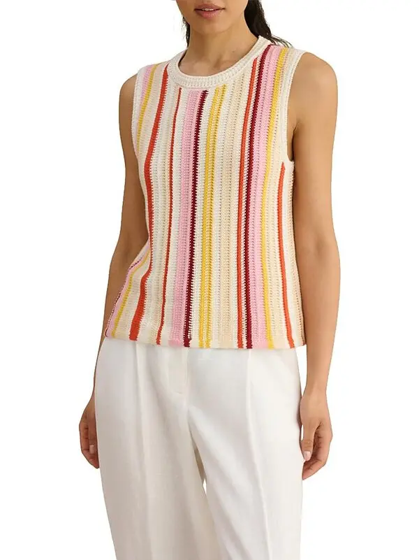 HOBBS LONDON Zadie Striped Knit Tank - Ivory Multi