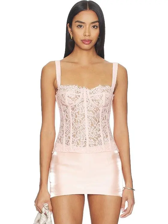 LOVERS AND FRIENDS Hilly Lace Corset Top - Pink