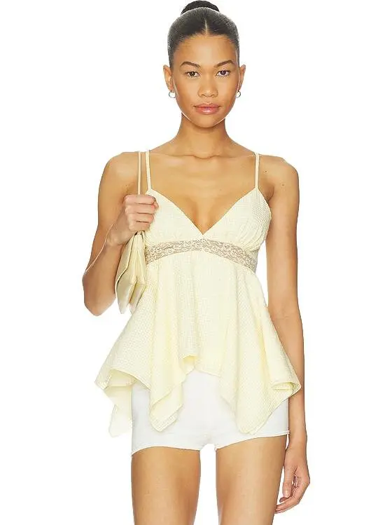 Tularosa Madeyln Seersucker Top - Baby Yellow Seersucker