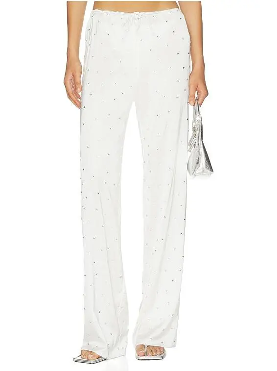 Oseree Oseeree Bridal O Gem Pants In White - Pearl