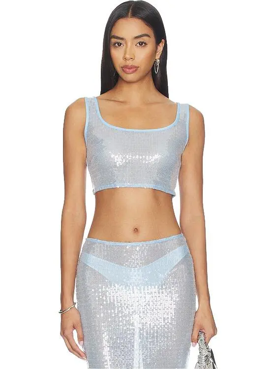 Superdown Melie Sequin Top - Blue
