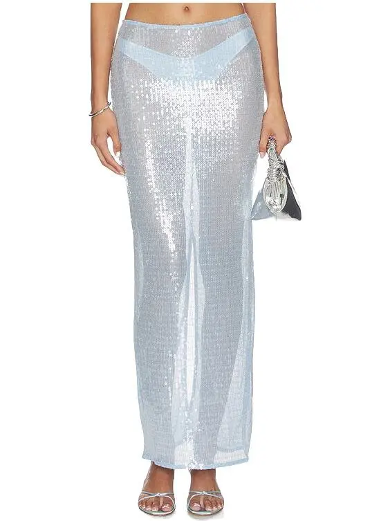 Superdown Melie Sequin Maxi Skirt - Blue