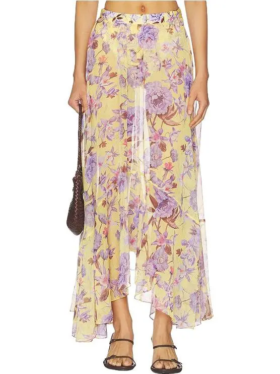 PatBO Floral Print Maxi Skirt - Yellow