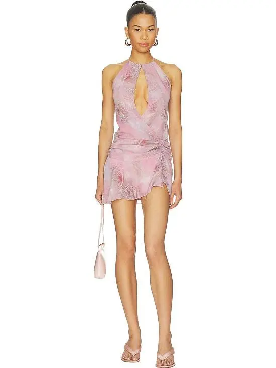 Superdown Sutton Mini Dress - Lavender Leopard Print