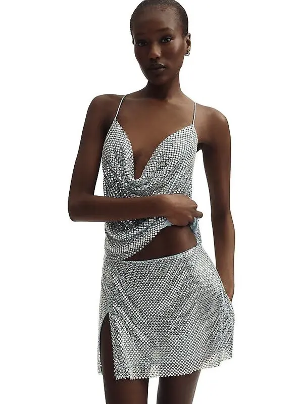 Retrofete Embellished Mini Skirt - Glace/silver