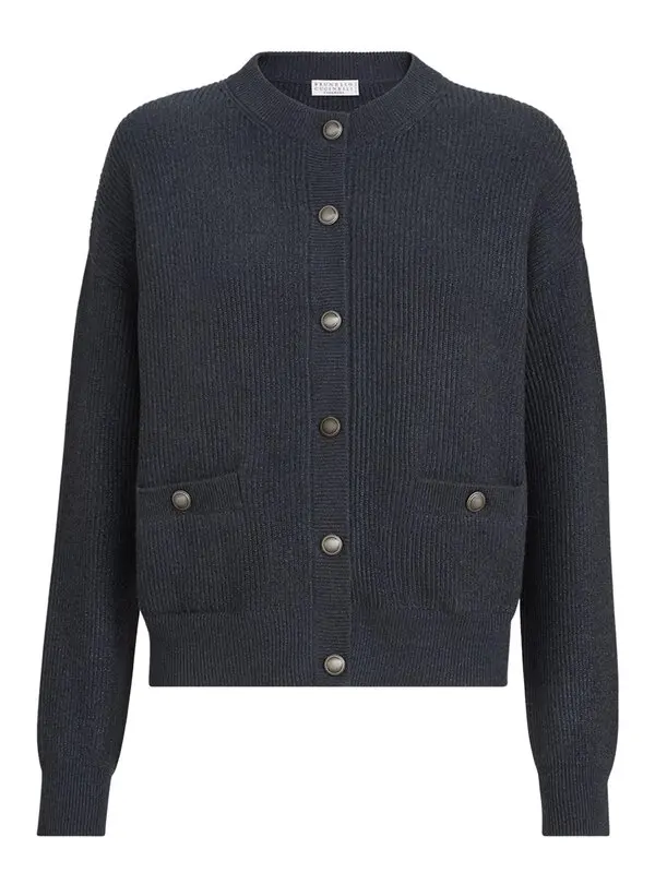 Brunello Cucinelli Cashmere Blend Cardigan - Blue