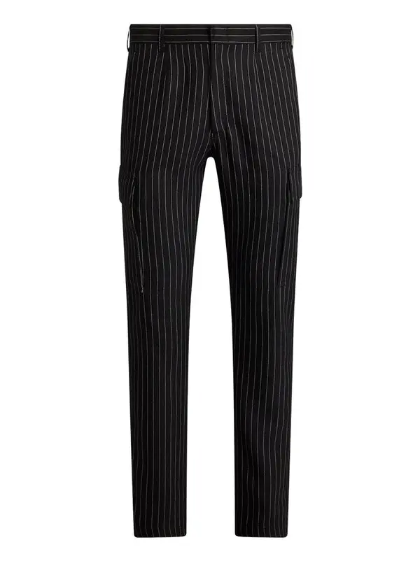 Ralph Lauren Slim Fit Striped Cargo Trouser - Black/cream