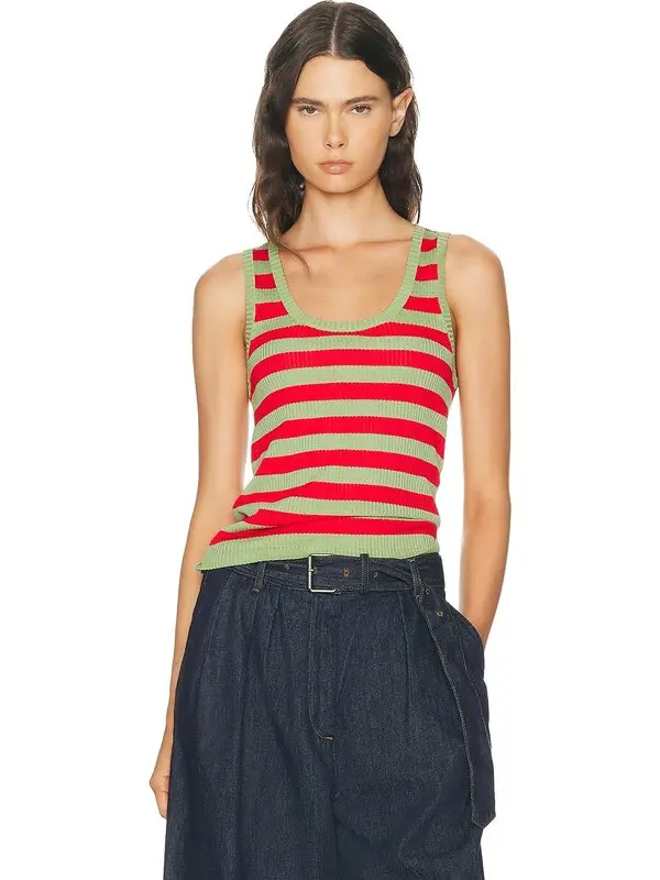 Dries Van Noten Tova Striped Tank Top - Mint