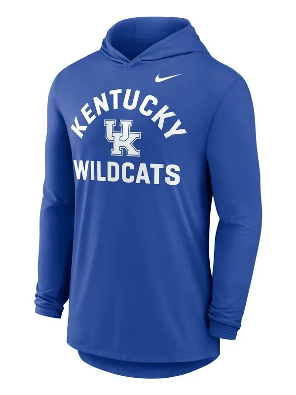 Nike Kentucky Wildcats Dri-fit College Long-sleeve Hooded T-shirt - Blue