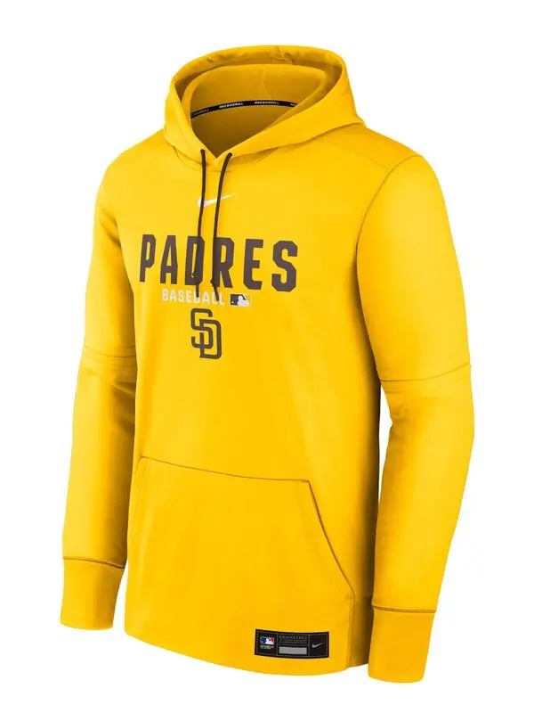 Nike San Diego Padres Authentic Collection Therma Pullover Hoodie - Yellow