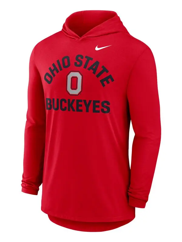 Nike Ohio State Primetime Arch Long-sleeve Hooded T-shirt - Red