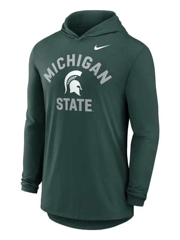 Nike Michigan State Primetime Arch Long-sleeve Hooded T-shirt - Green
