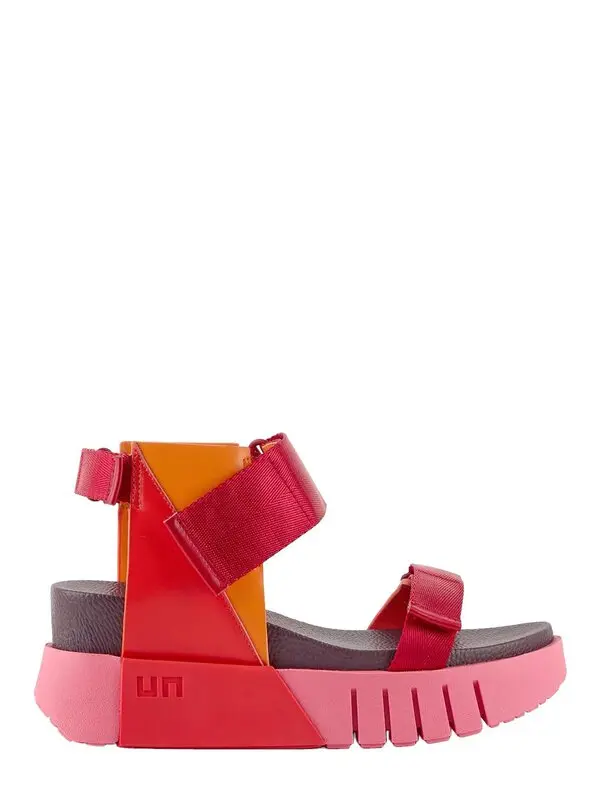United Nude Delta Run Platform Sandals - Pink/orange/red