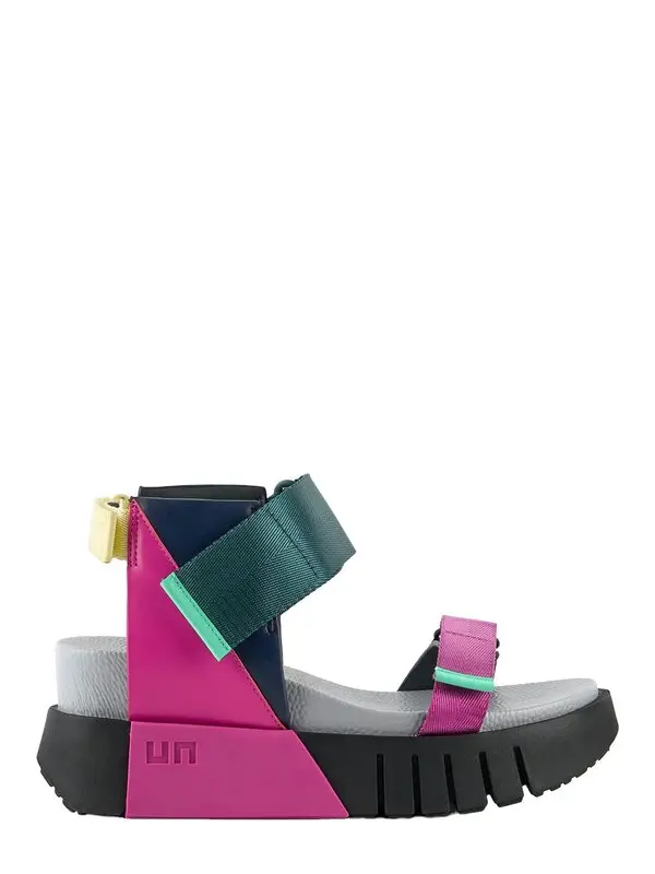 United Nude Delta Run Fuchsion Platform Sandals - Green/black/pink