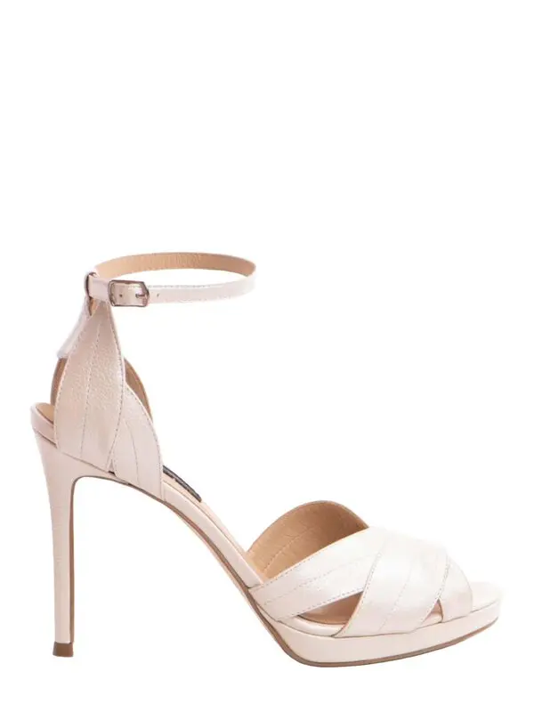THE 5TH ELEMENT Smaranda Stiletto Platform Sandals With Ankle Strap - White