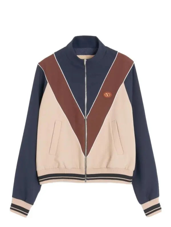 Valentino Garavani Vlogo Patch Nylon Zip-up Sweatshirt - Black