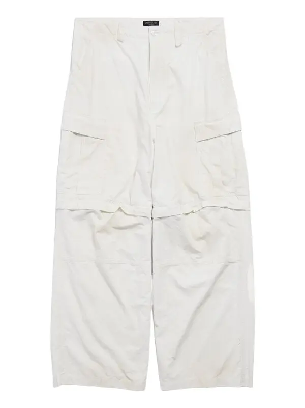 Balenciaga Wide-leg Cargo Pants With Detachable Lower Leg - Make Old White