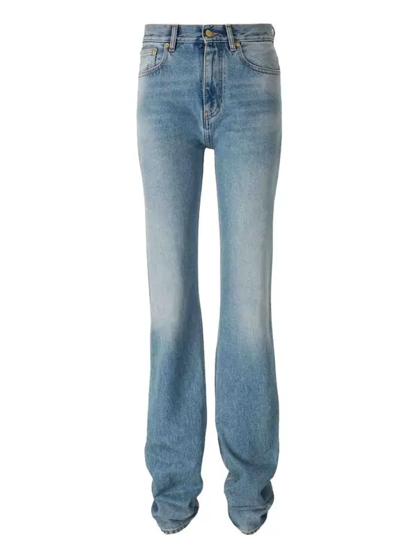DARKPARK Mid-rise Straight Leg Jeans With Drawstring Hem - Blue