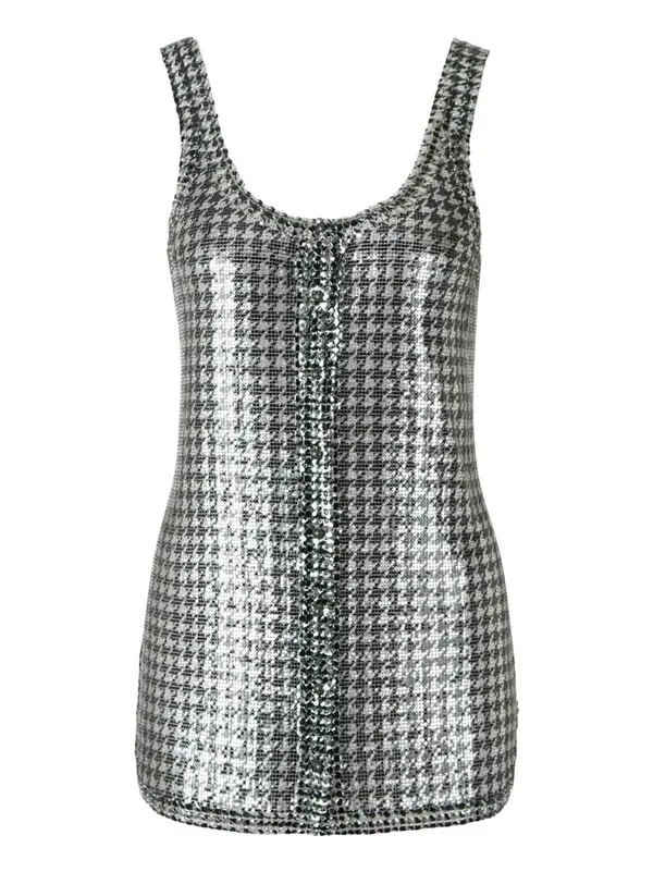Rabanne Sleeveless Metallic Effect Top - Gray