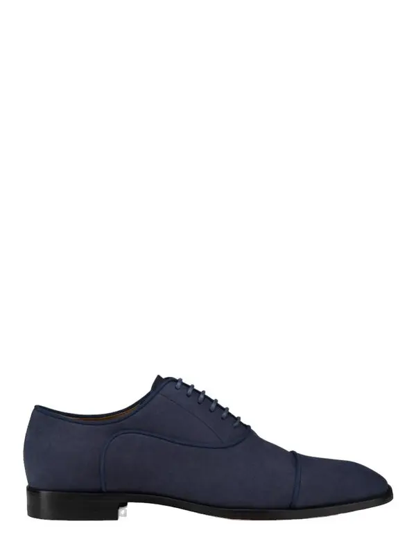 CHRISTIAN LOUBOUTIN Zaffiro Nubuck Leather Oxford Shoes - Teal